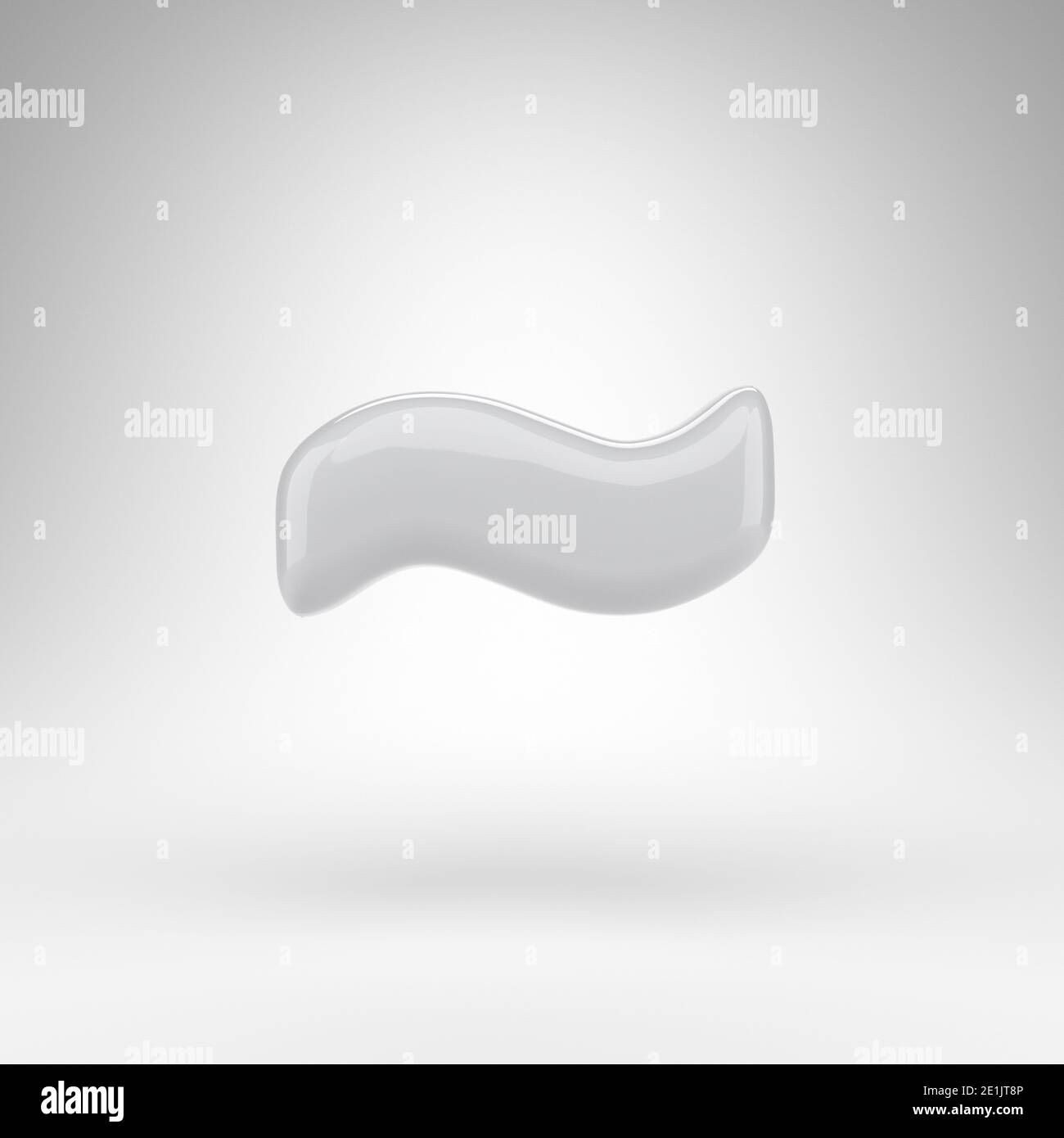 Tilda symbol on white background. White plastic 3D rendered sign with ...