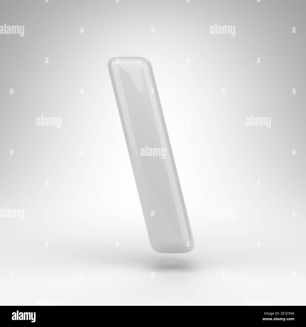 Back slash symbol on white background. White plastic 3D rendered sign ...