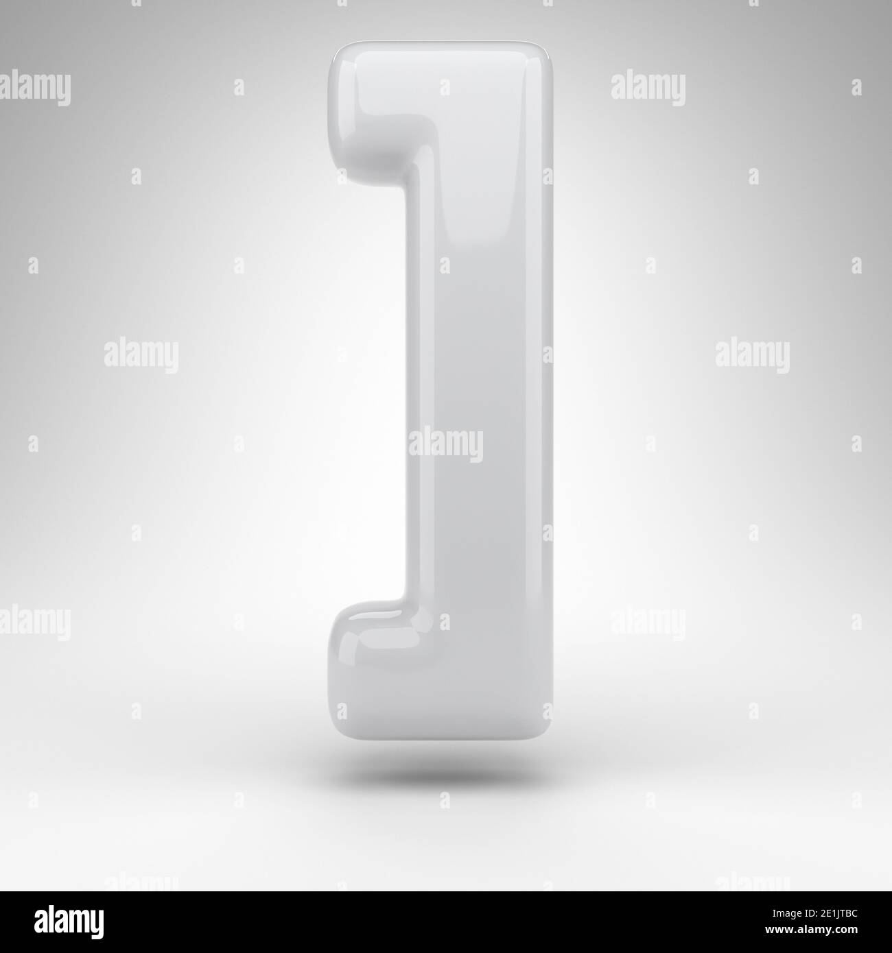 Right square bracket symbol on white background. White plastic 3D ...