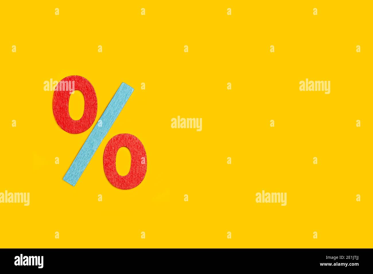 Color percent sign on a yellow background with copy space Stock Photo ...