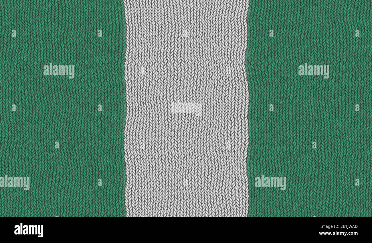 Illustration of a Knitted Flag of Nigeria Stock Photo - Alamy