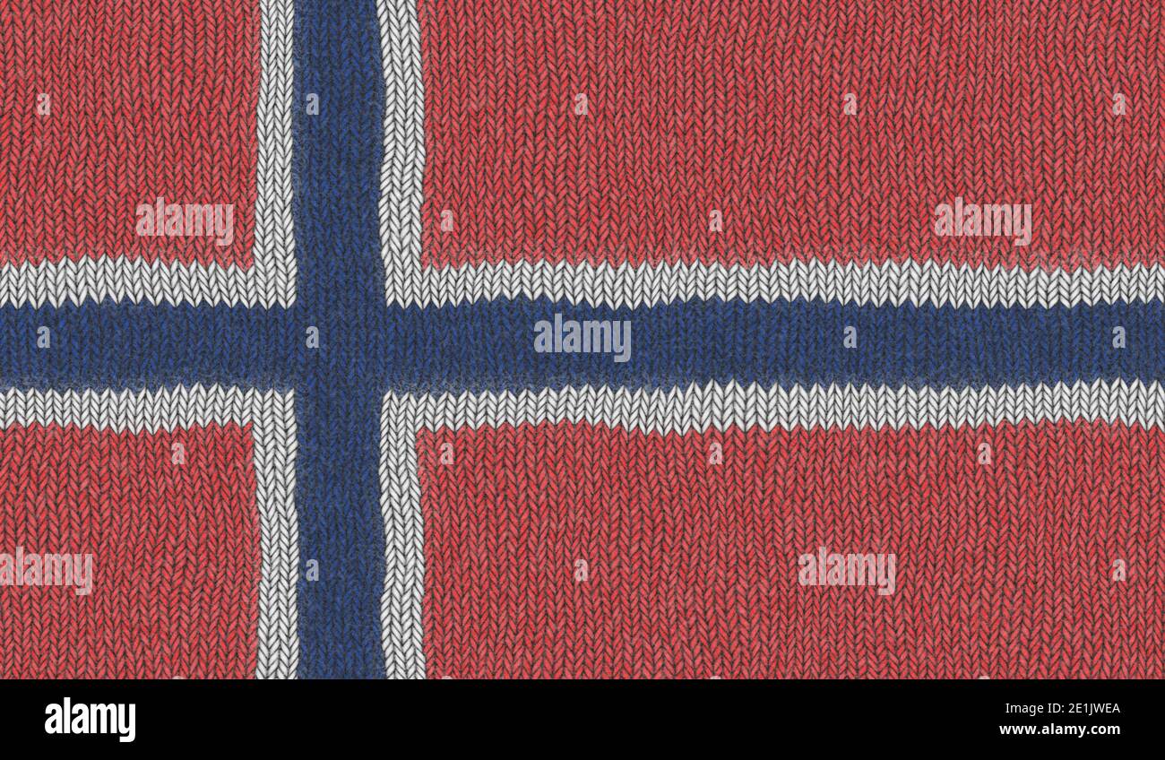 Illustration of a Knitted Flag of Norway Stock Photo - Alamy