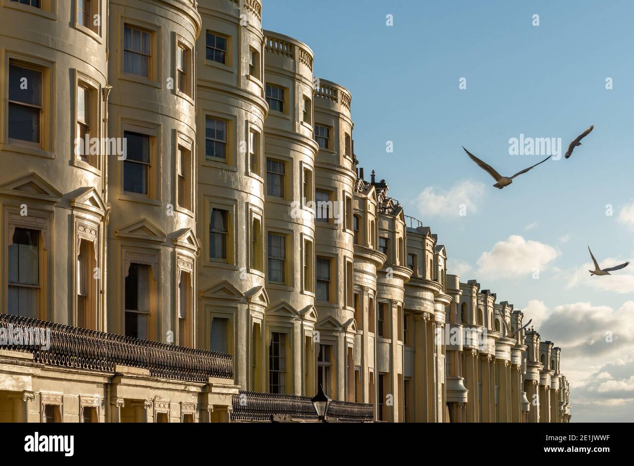 Brighton, January 6th 2021: Regency architecture in the Brunswick ward ...
