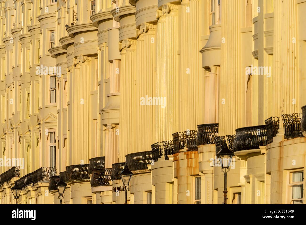Brighton, January 6th 2021: Regency architecture in the Brunswick ward ...