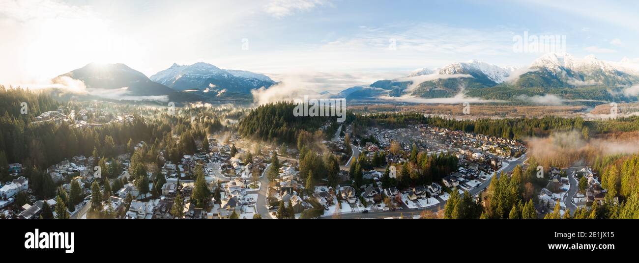 Aerial Panoramic View of Residential Homes in a touristic city Stock ...