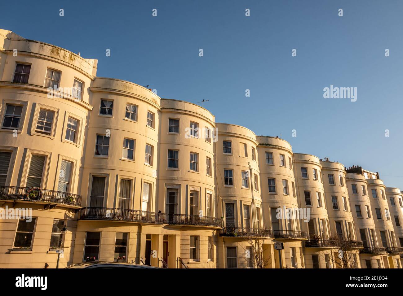 Brighton, January 6th 2021: Regency architecture in the Brunswick ward ...