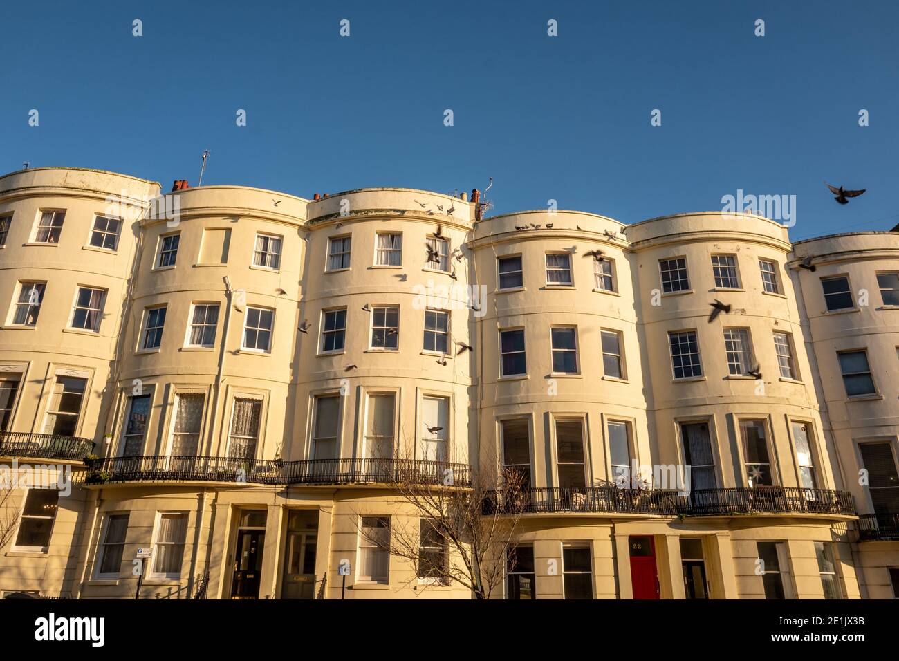 Brighton, January 6th 2021: Regency architecture in the Brunswick ward ...