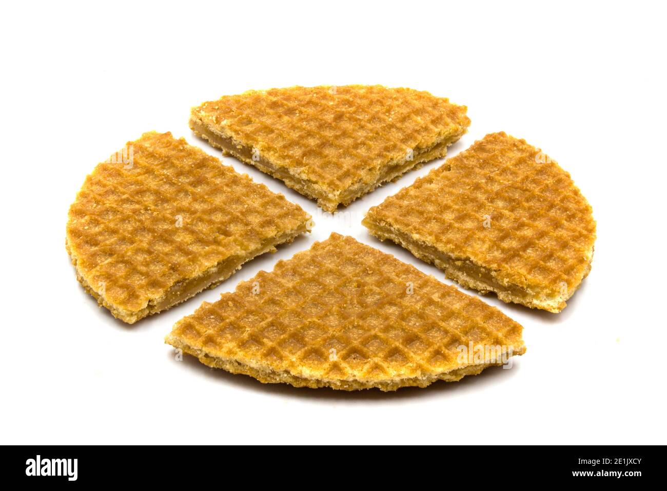 Traditional Dutch waffle pieces isolated on white background Stock ...