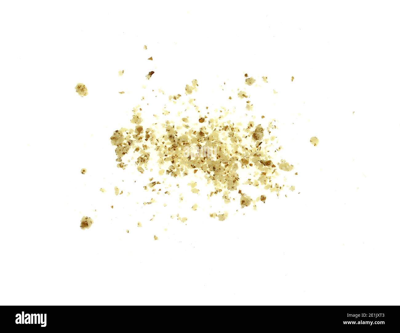 Ground walnuts powder on white. Chopped walnuts pile isolated on white ...
