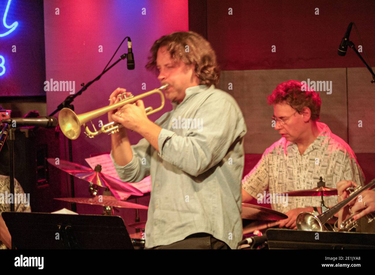 British Drummer Bill Bruford and his band Earthworks II playing with ...