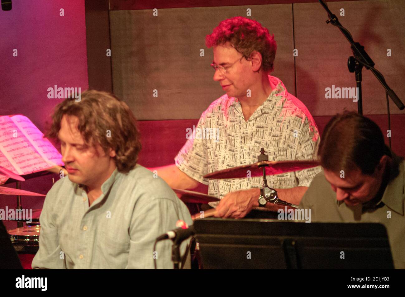 British Drummer Bill Bruford and his band Earthworks II playing with ...