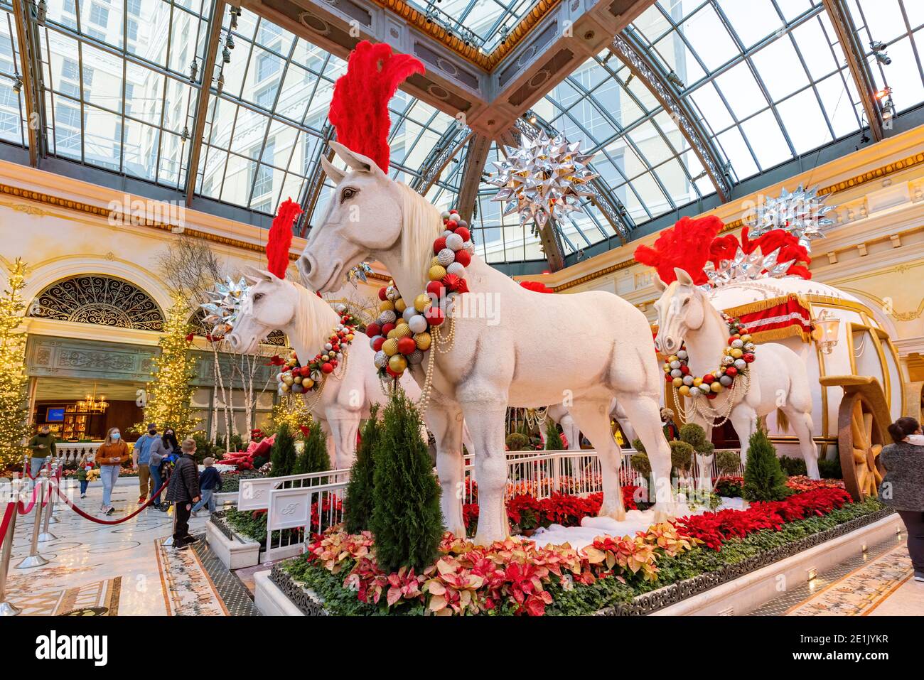 Las Vegas, DEC 18, 2020 - Christmas theme of the Bellagio Conservatory ...