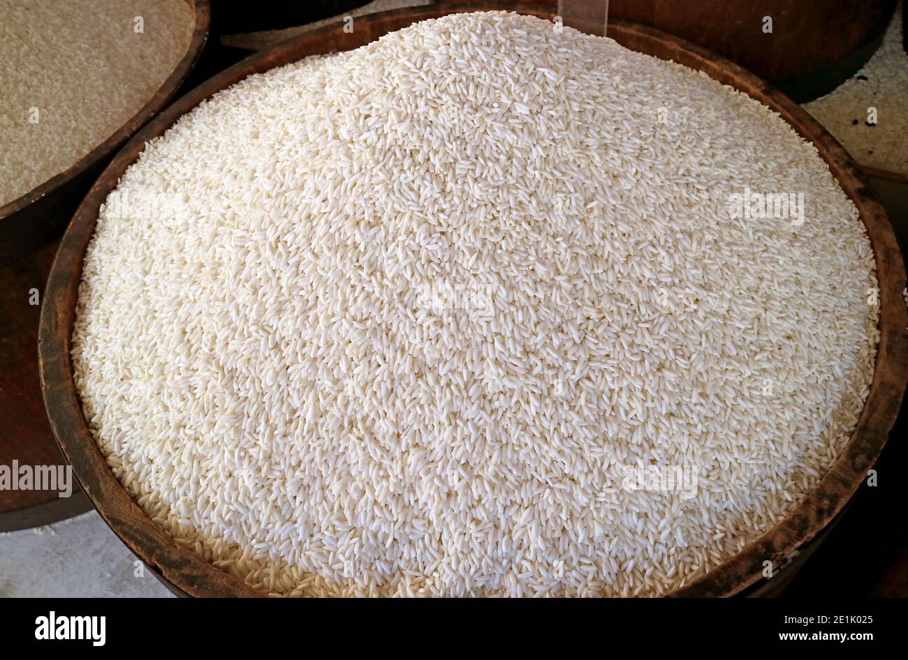 Pile of Raw Thai Sticky Rice For Sale on Thailand's Local Market Stock ...