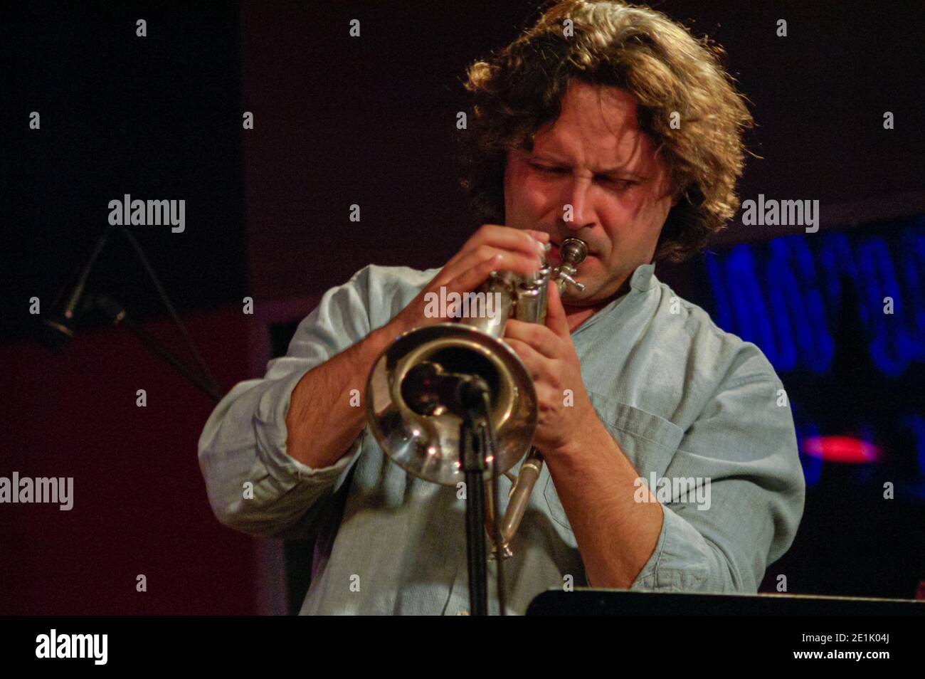 British Drummer Bill Bruford and his band Earthworks II playing with ...