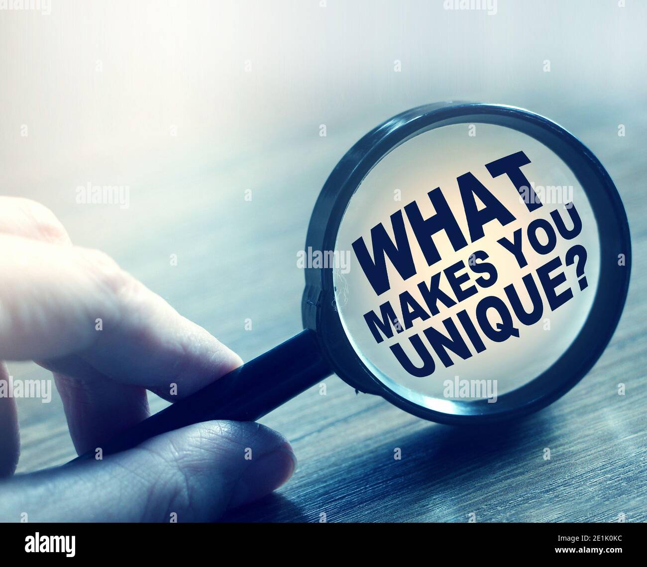 What makes you unique question under magnifying glass. Career business ...