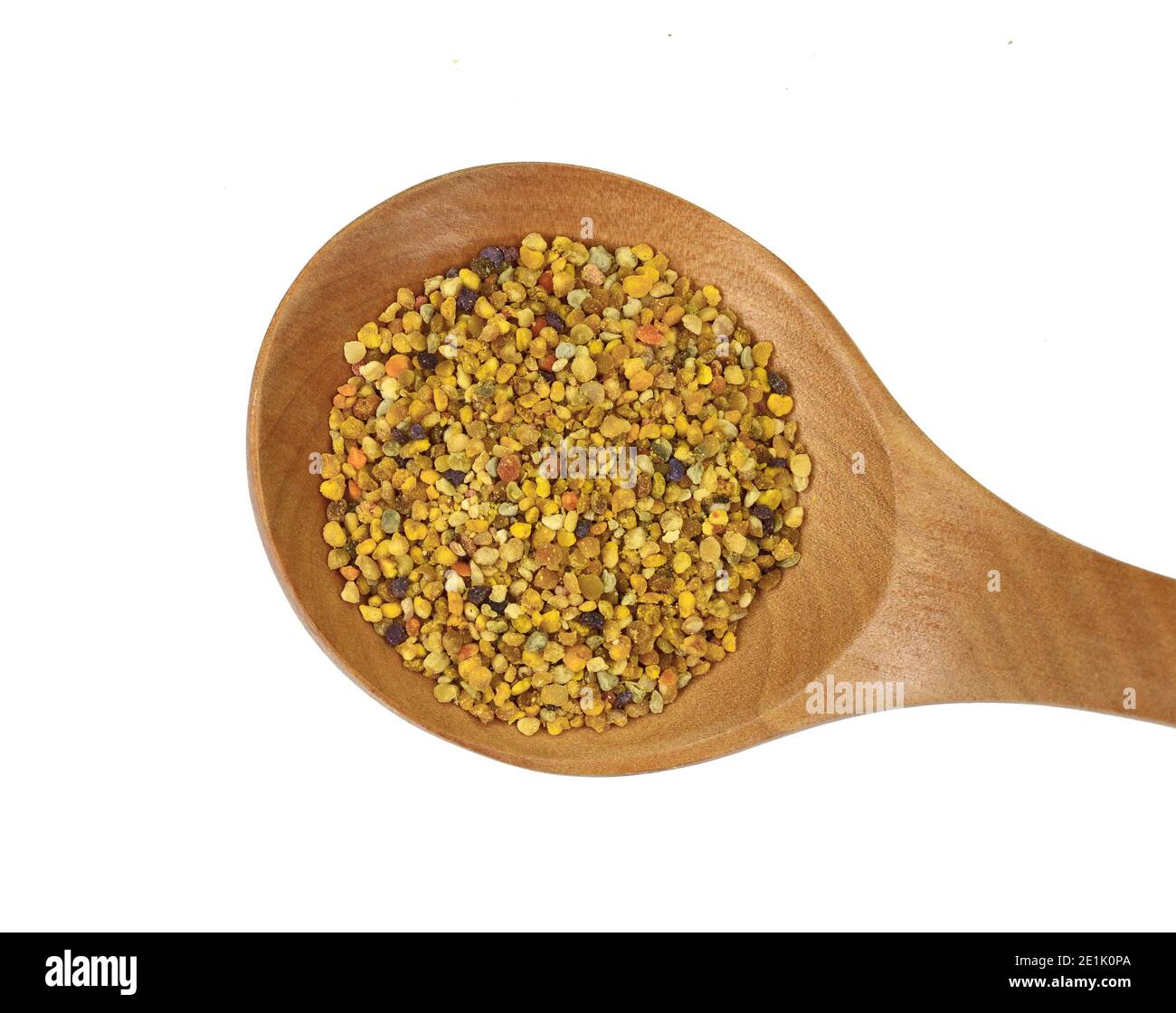 Pile of bee pollen in a wooden spoon isolated on white Stock Photo - Alamy