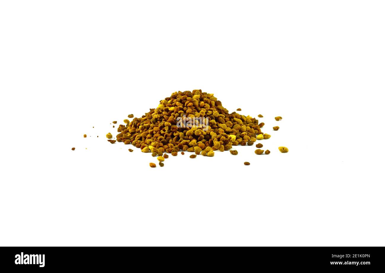 Pile of bee pollen isolated on white Stock Photo - Alamy