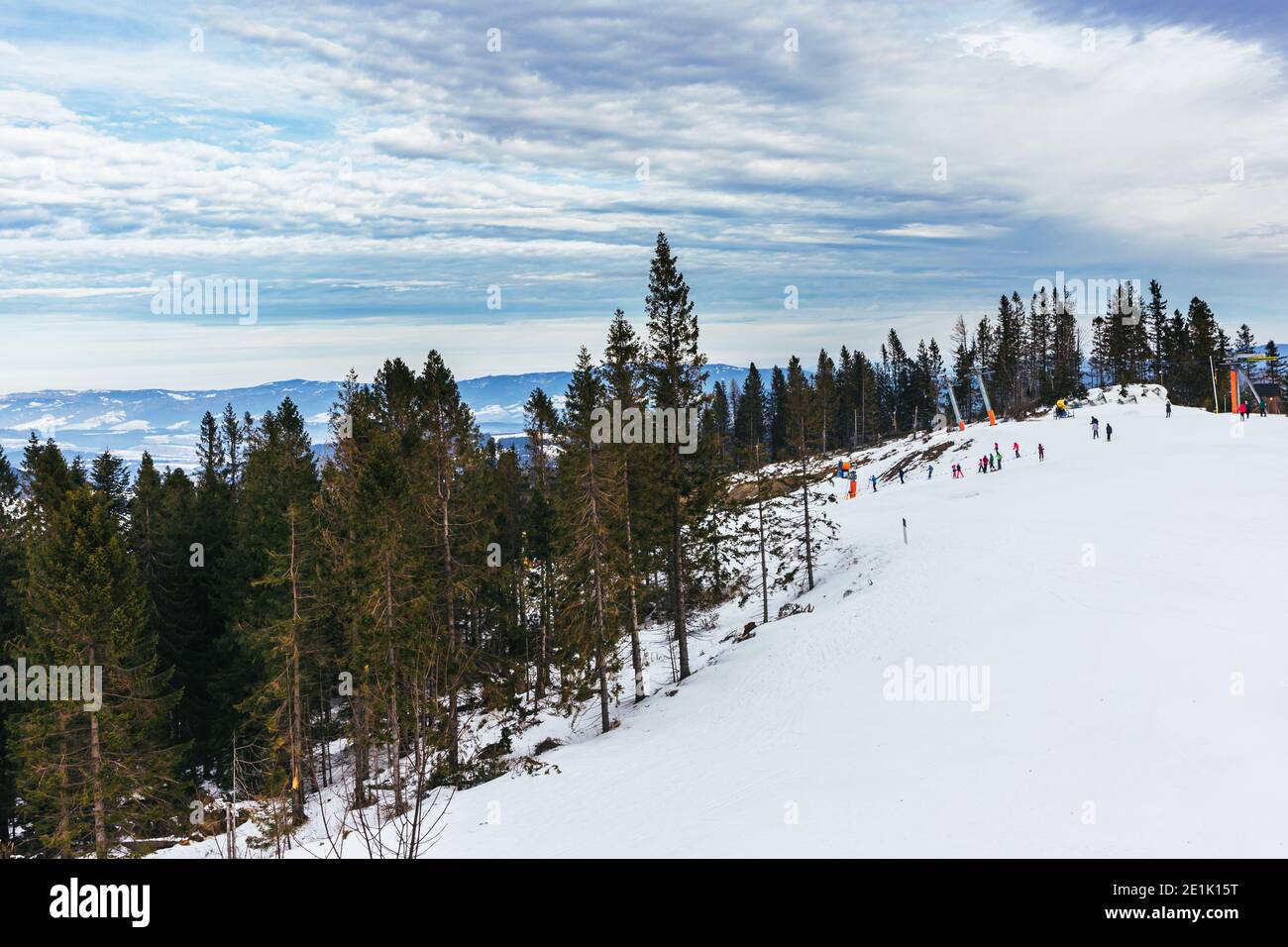Ski resort in High Tatry, Slovakia. Winter mountain landscape ...