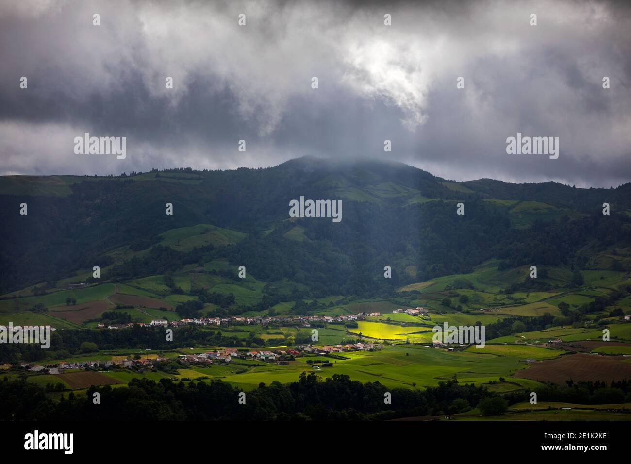 Azores panoramic view of natural landscape, wonderful scenic island of ...