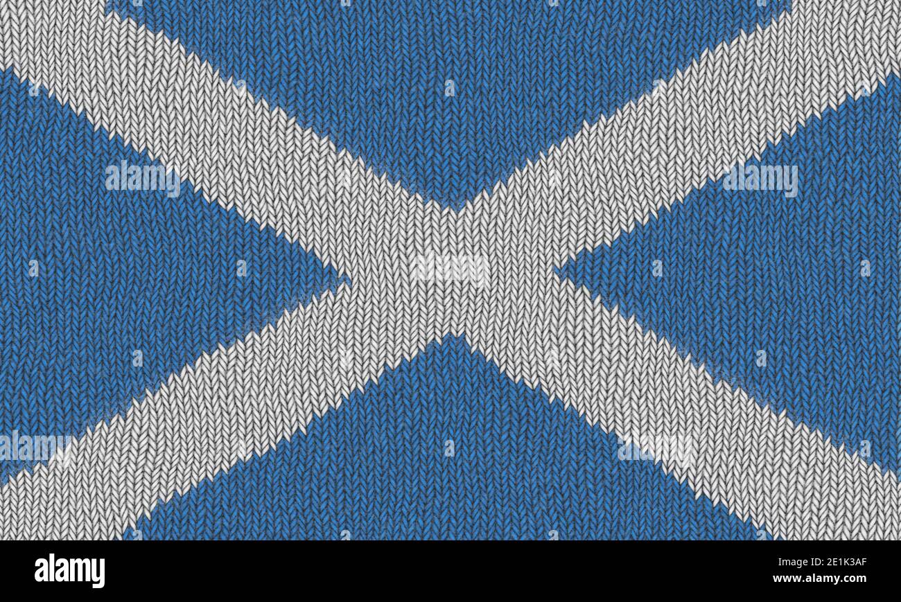 Illustration of a Knitted Flag of Scotland Stock Photo - Alamy