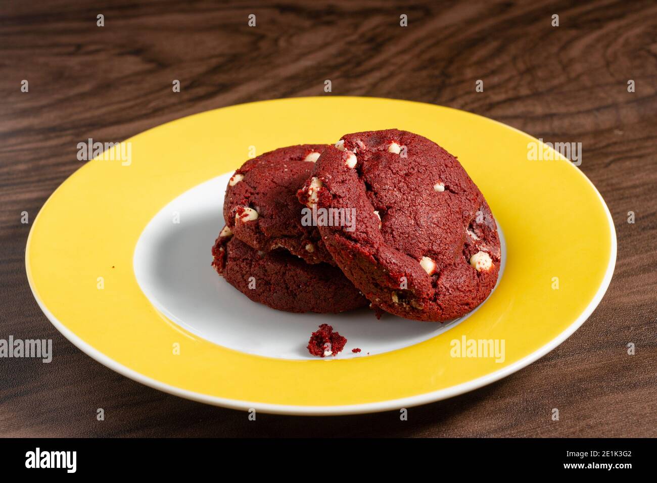 Red Velvet cookie with white chocolate Stock Photo - Alamy