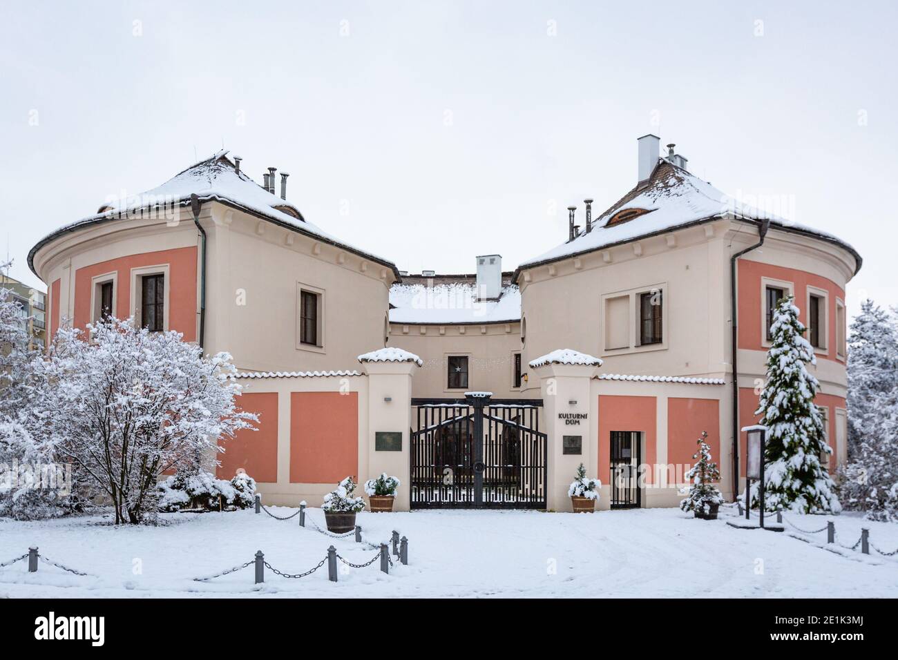 Prague, Czech Republic - January 7 2021: Front view of the Chodov ...