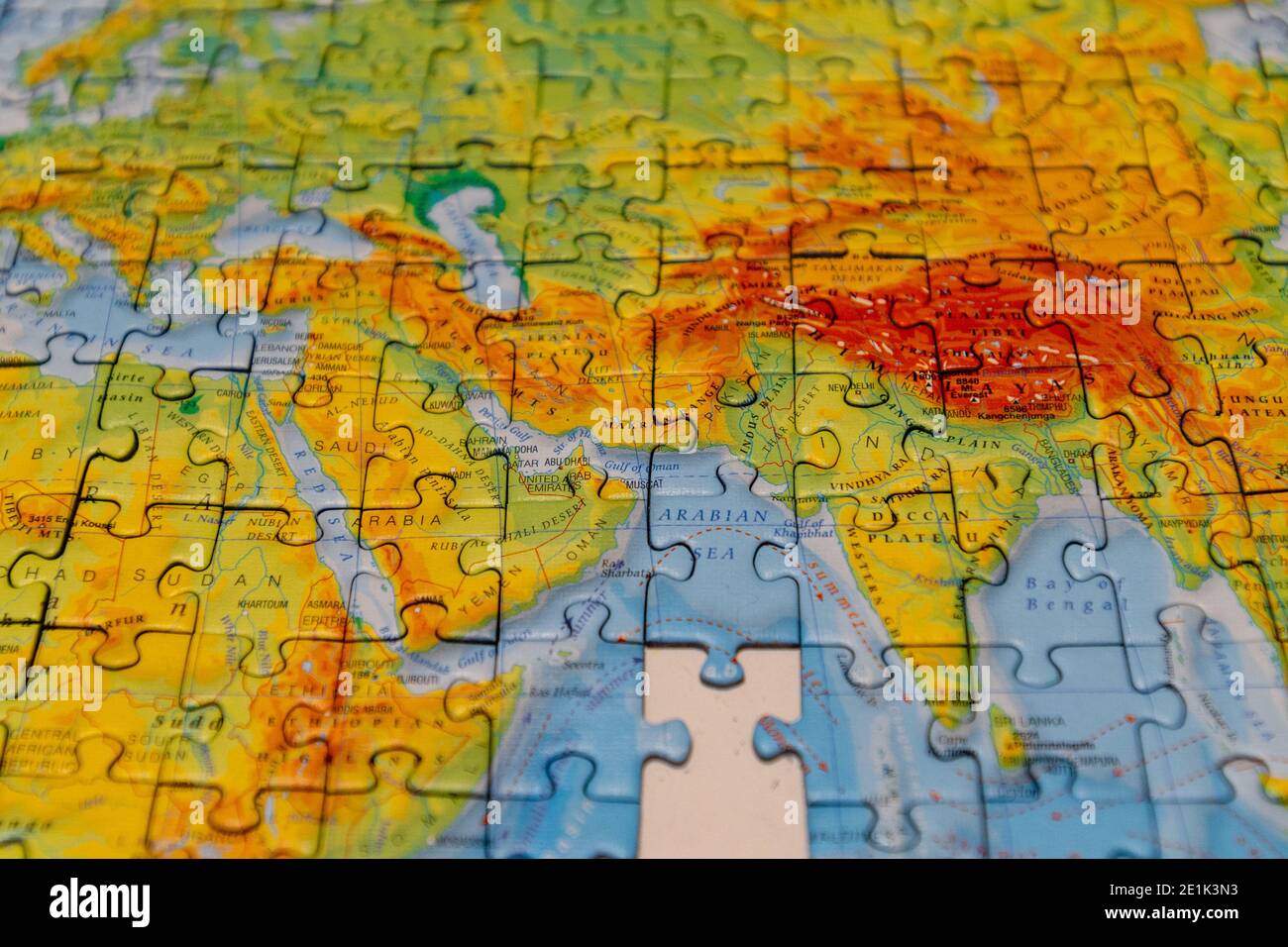 Puzzle of map of the Asia. Touristic background Stock Photo - Alamy