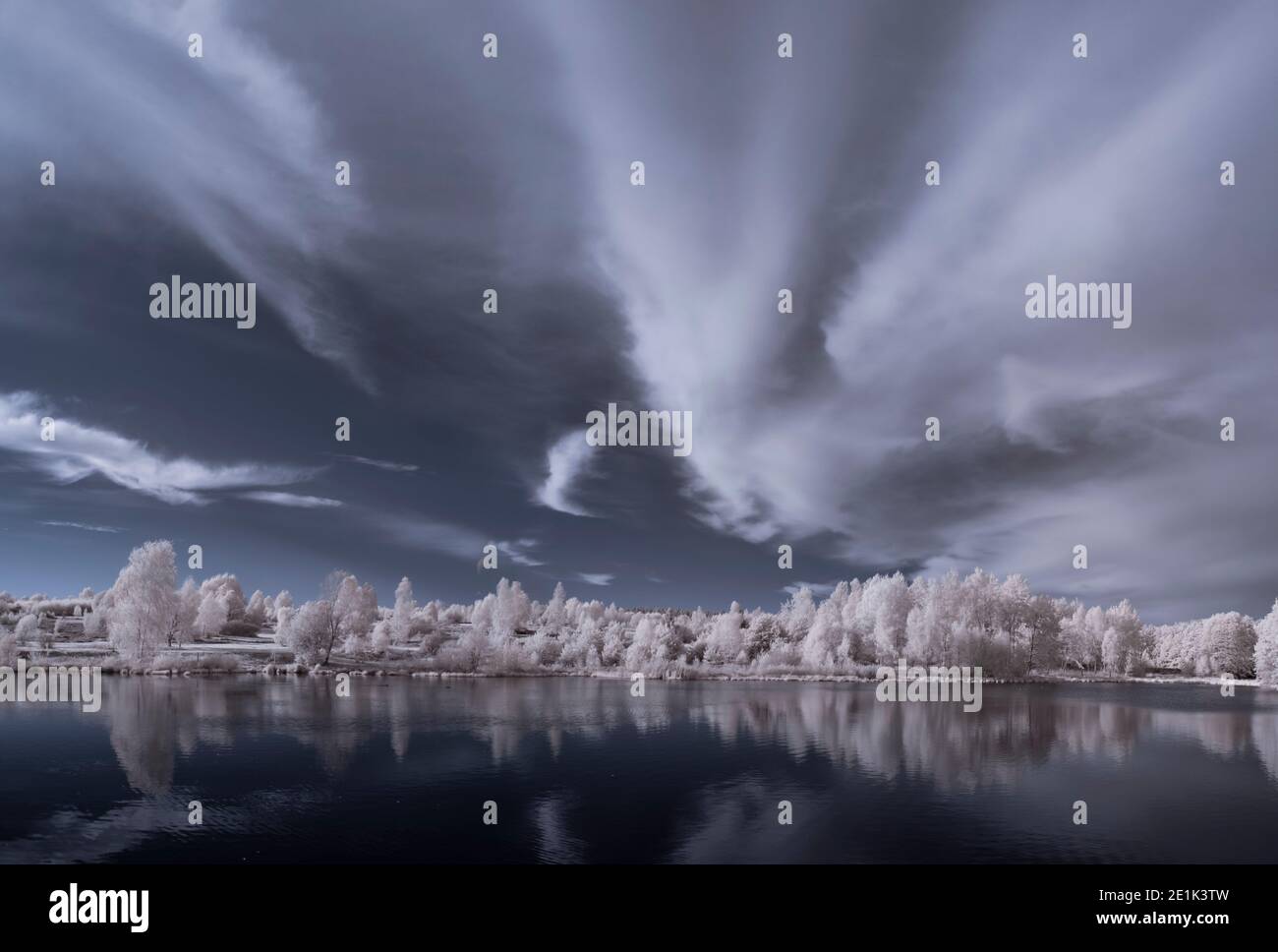 infrared photography - ir photo of landscape with tree under sky with ...