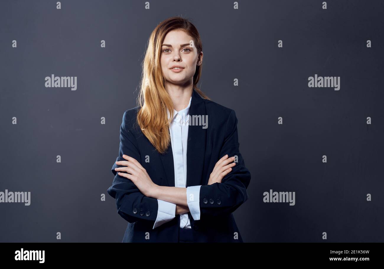 Pretty Business Woman in a Professional Office Manager Suit Official ...