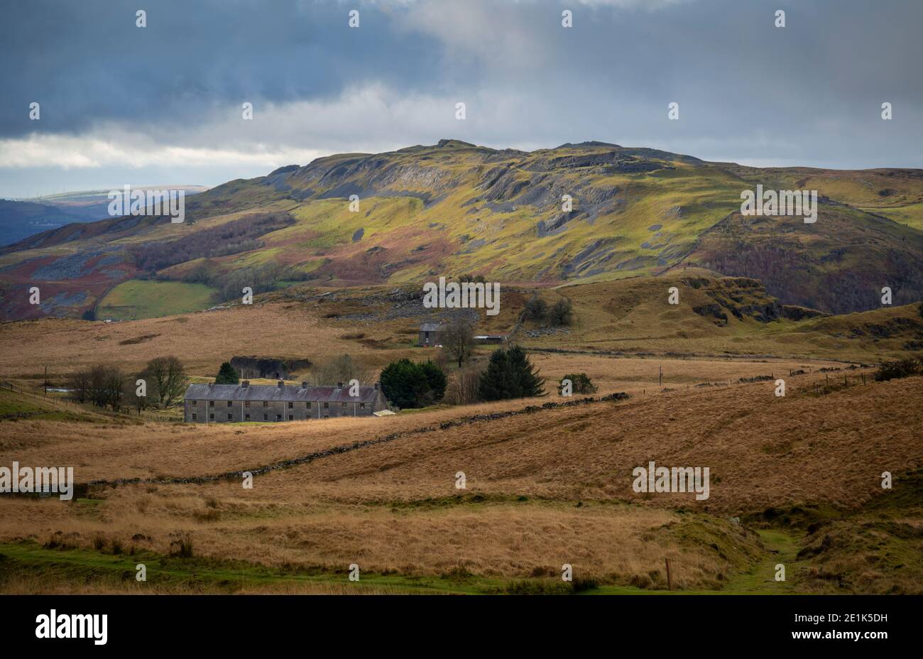 Cribarth mountain and Powell Street Stock Photo - Alamy