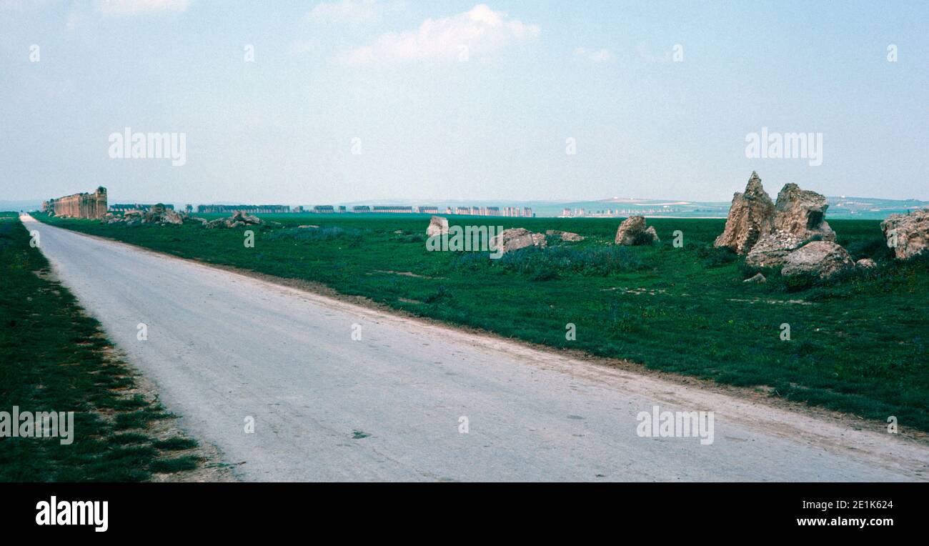 The Zaghouan Aqueduct or Aqueduct of Carthage of total length of 132 km ...