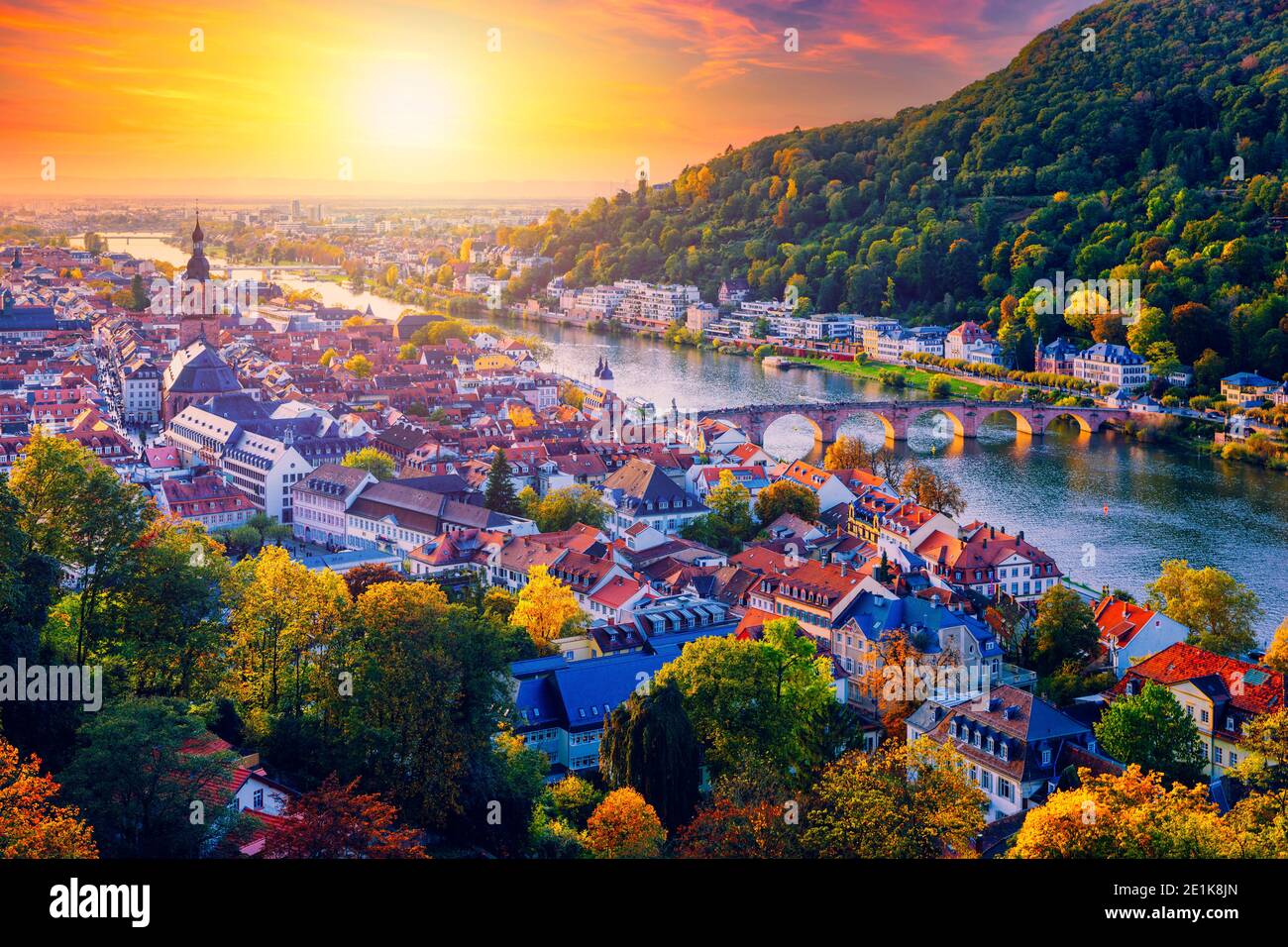 Heidelberg skyline aerial view from above. Heidelberg skyline aerial ...