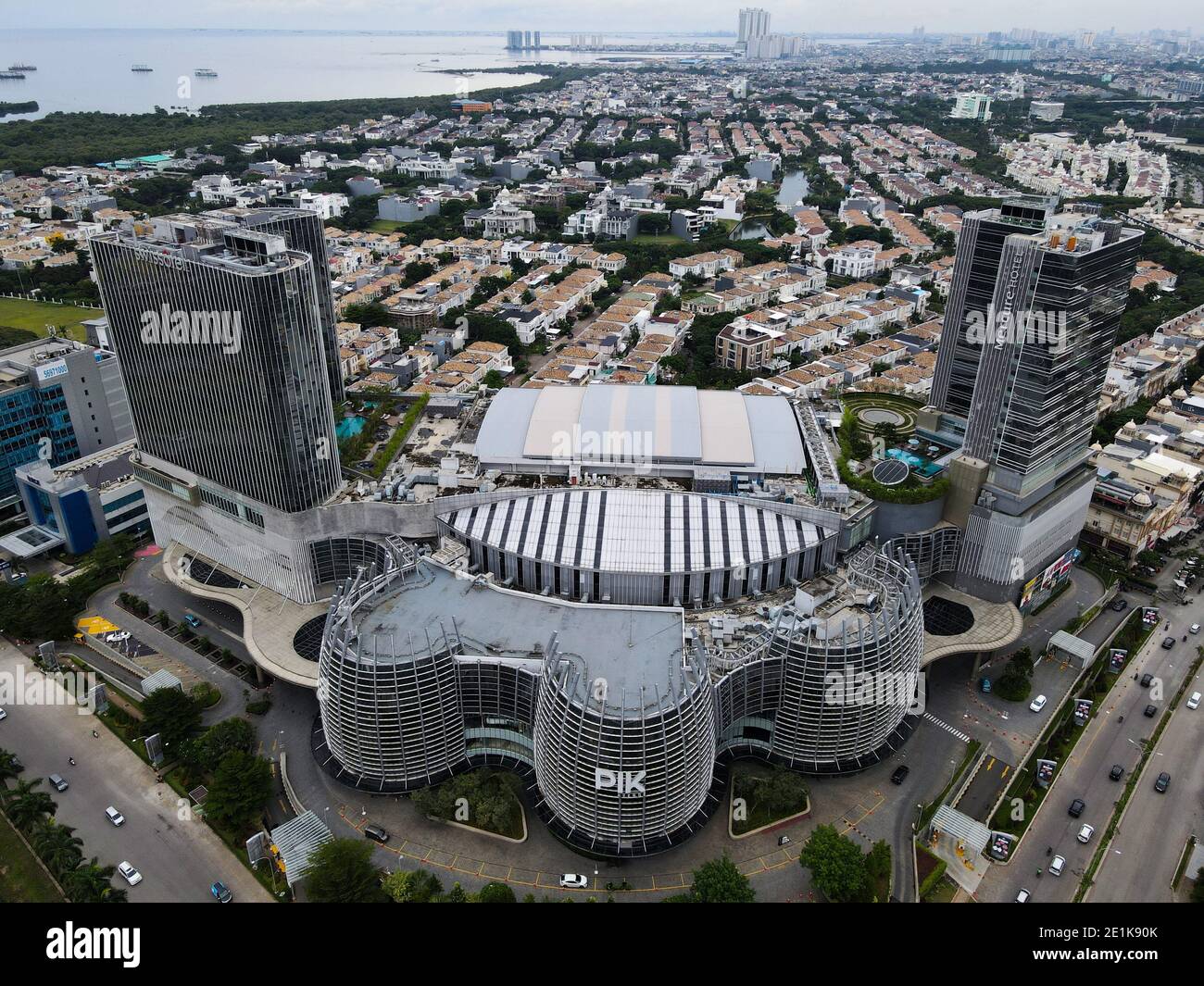 Aerial view of Pantai Indah Kapuk Avenue Mall Jakarta. a Largest ...