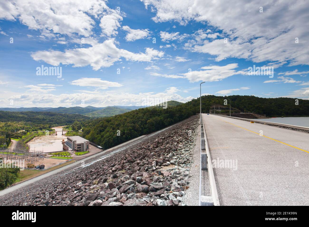 road in dam under clear sky Stock Photo - Alamy