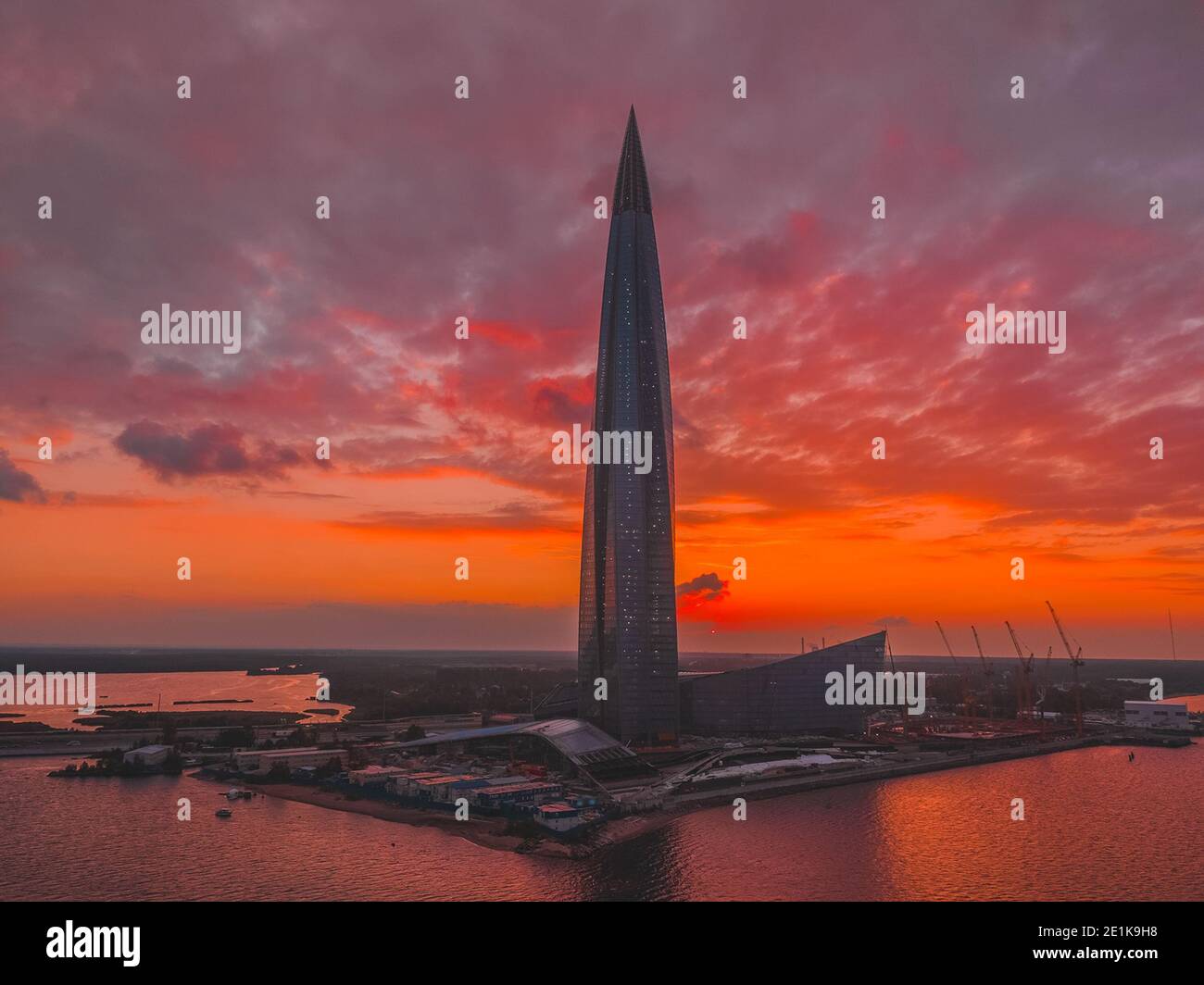 The new skyscraper lakhta center in St. Petersburg. Building a ...