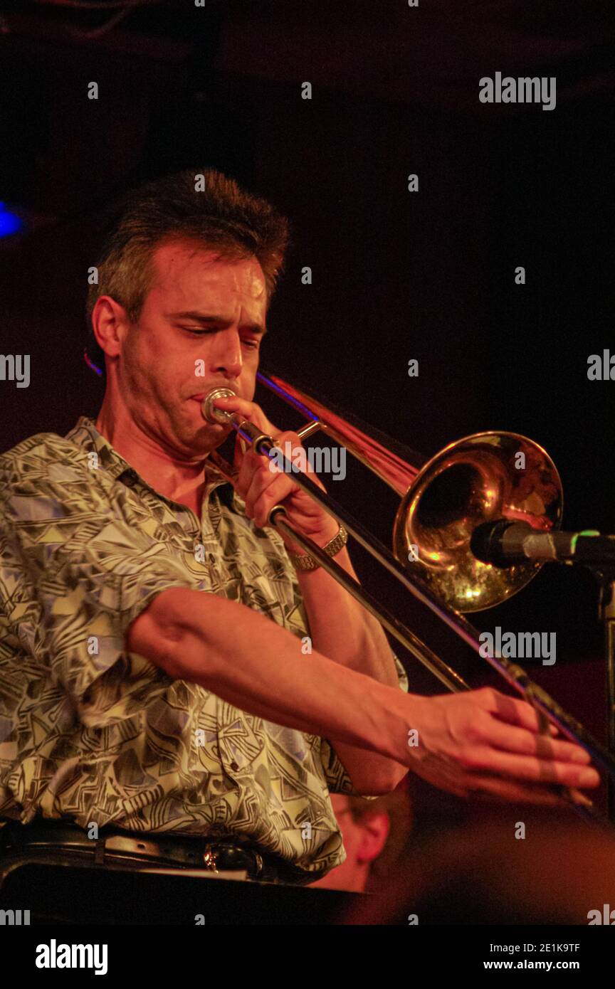 British Drummer Bill Bruford and his band Earthworks II playing with ...