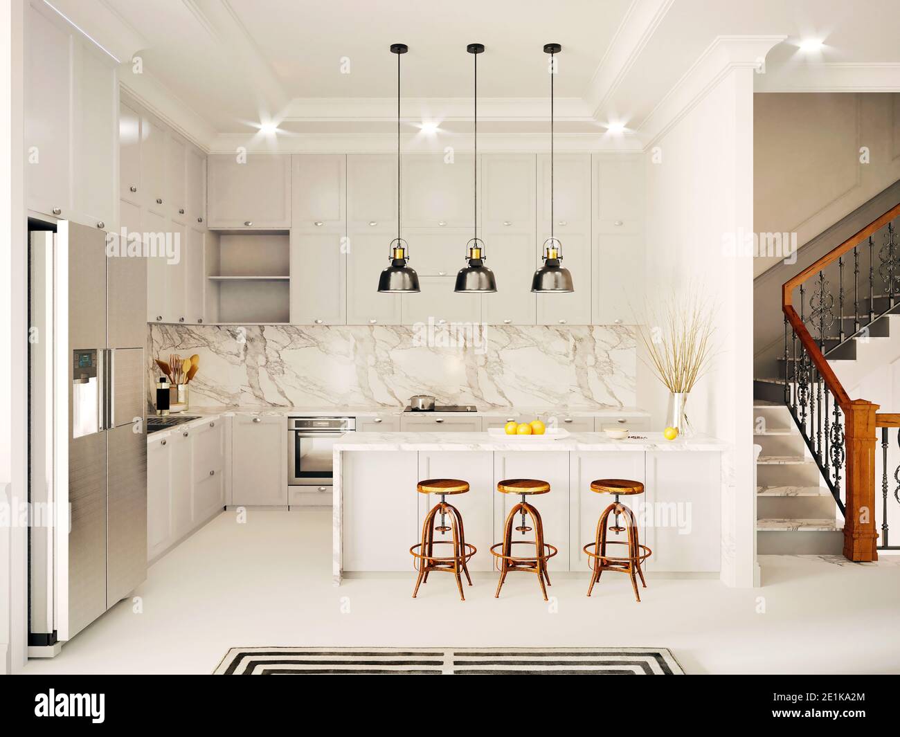 3d render of home interior Stock Photo - Alamy