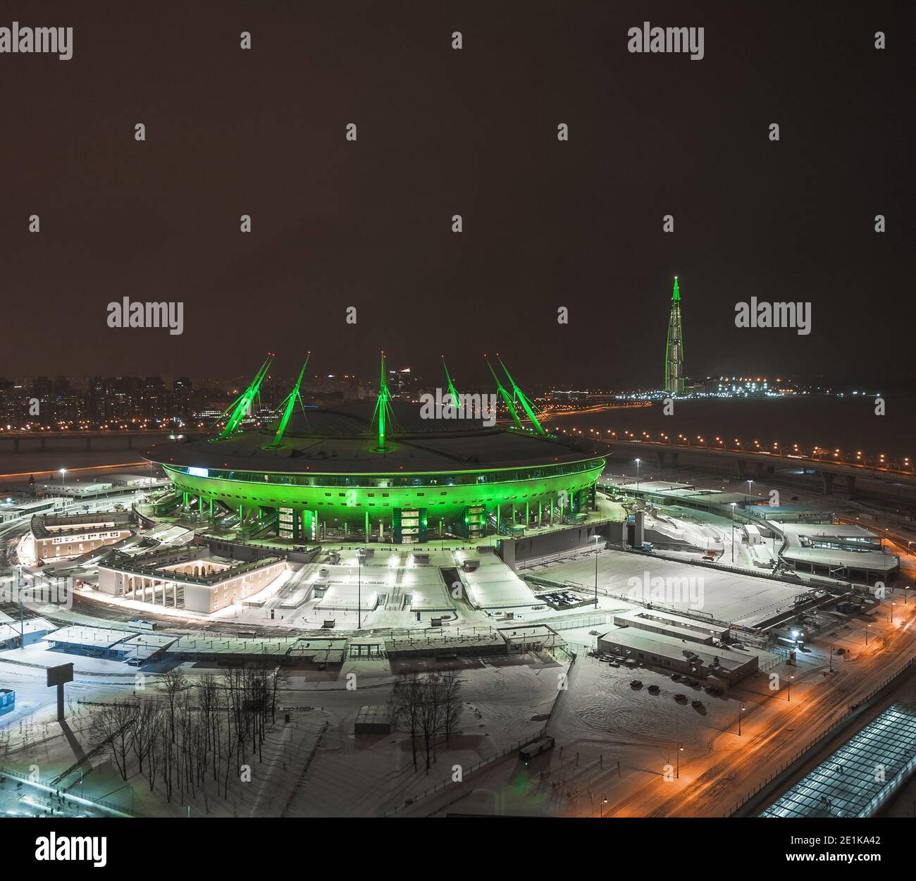 The roof of the stadium at night. Stadium lights Stock Photo - Alamy