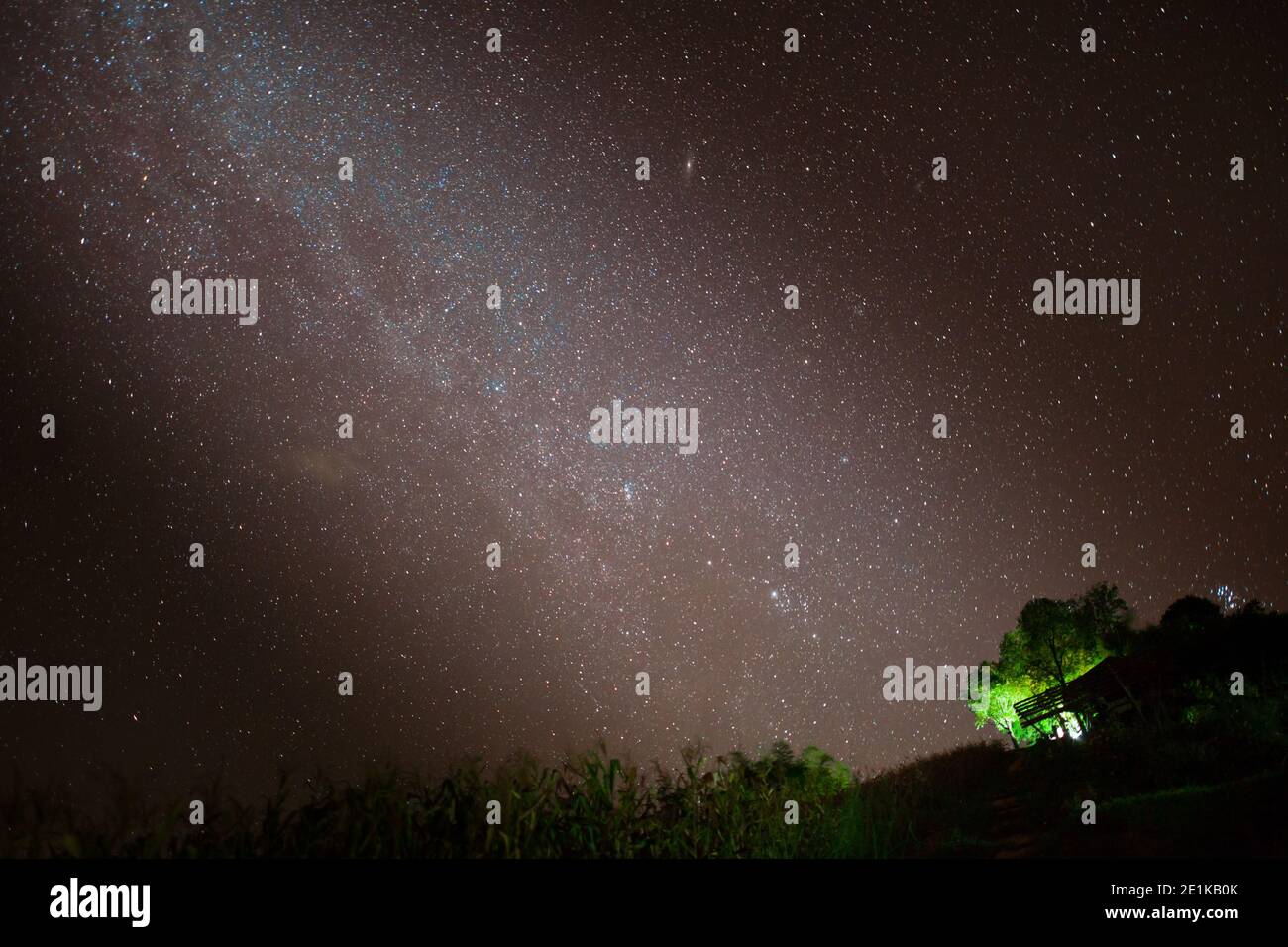 milky way and star at night time Stock Photo - Alamy