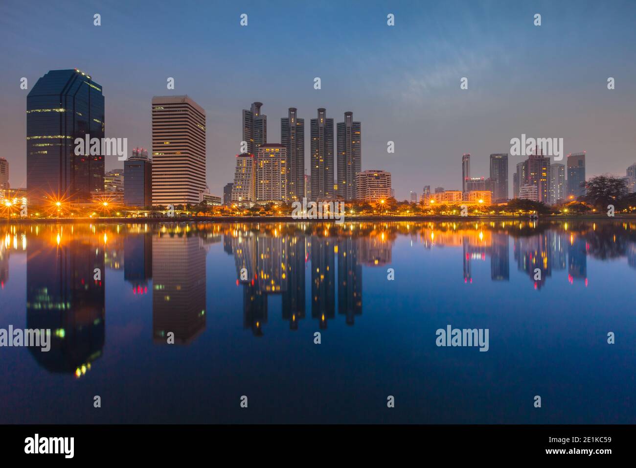 cityscape view reflection on water Stock Photo - Alamy