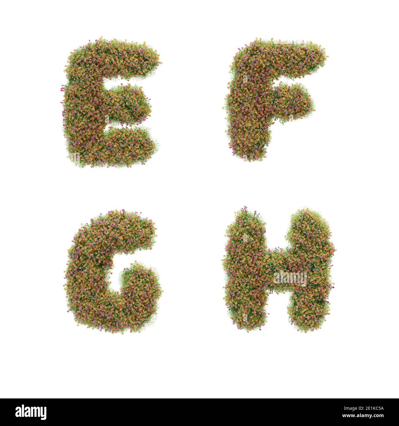 Spring alphabet with flowers letters e hi-res stock photography and ...