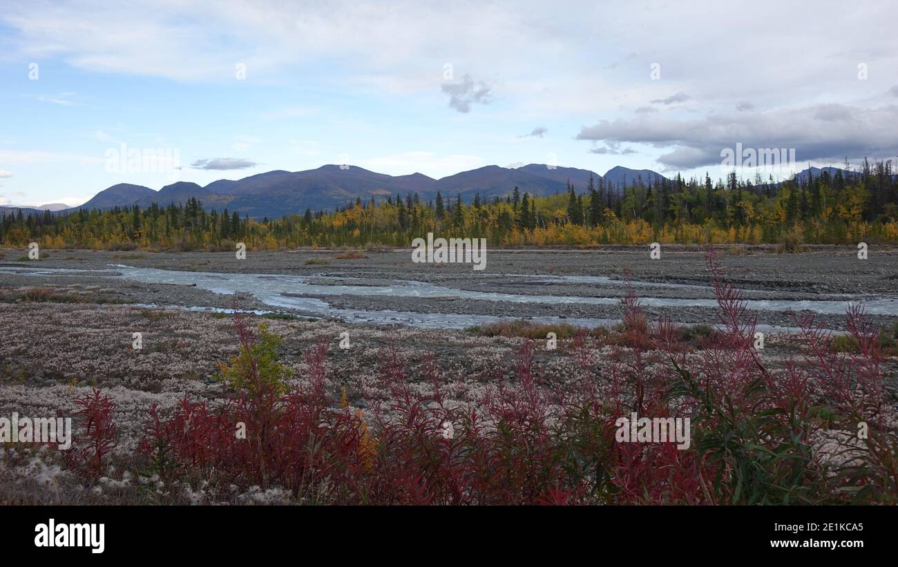 Cold, scenic landscape in the middle of nowhere in Alaska Stock Photo ...