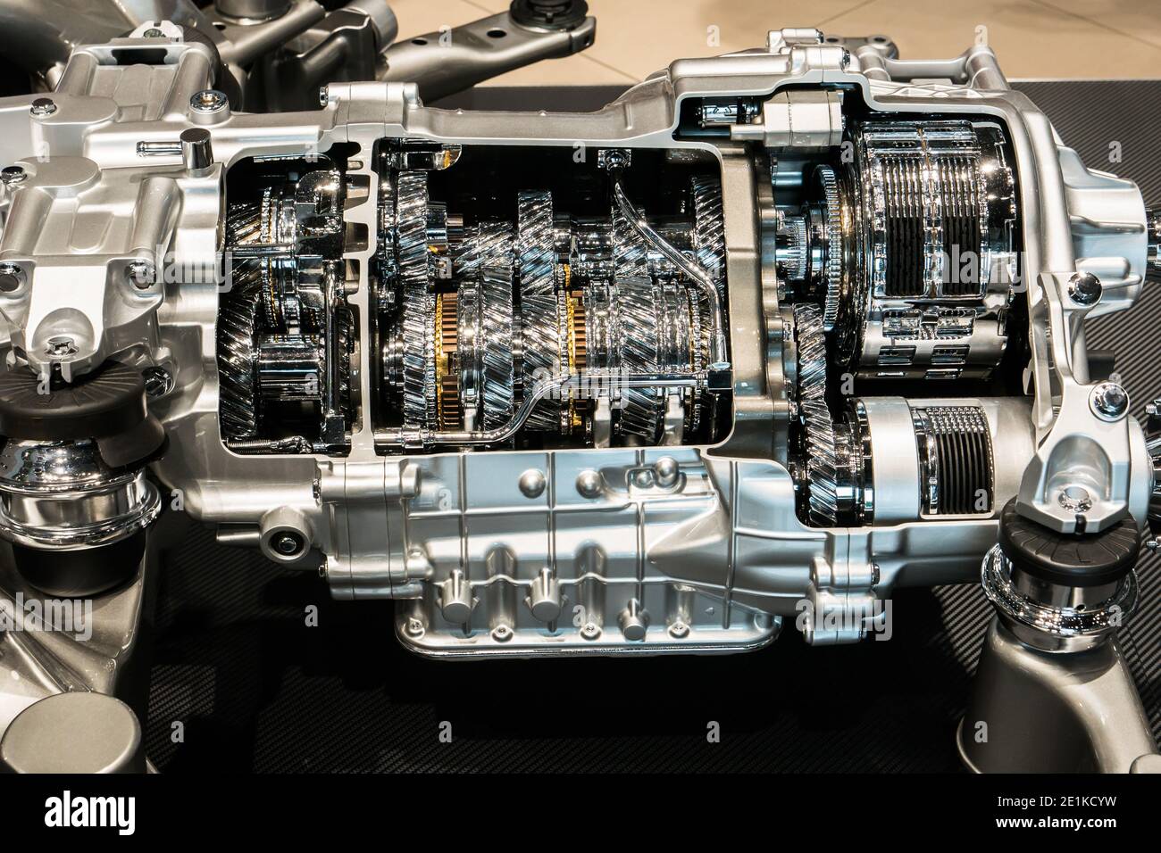 Cutting view of engine and transmission of automobile Stock Photo - Alamy