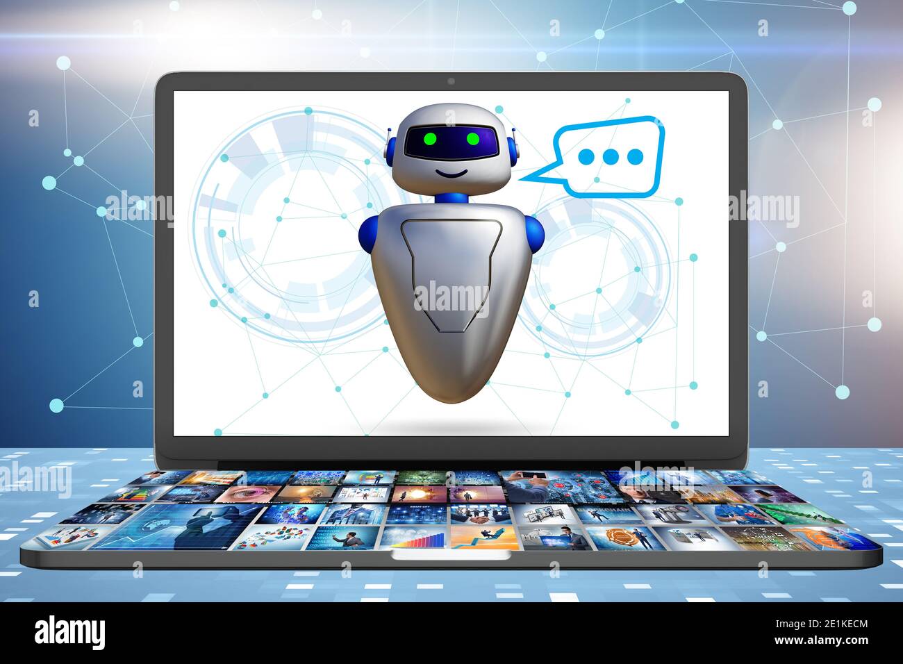 Concept of the chat bot - 3d rendering Stock Photo - Alamy