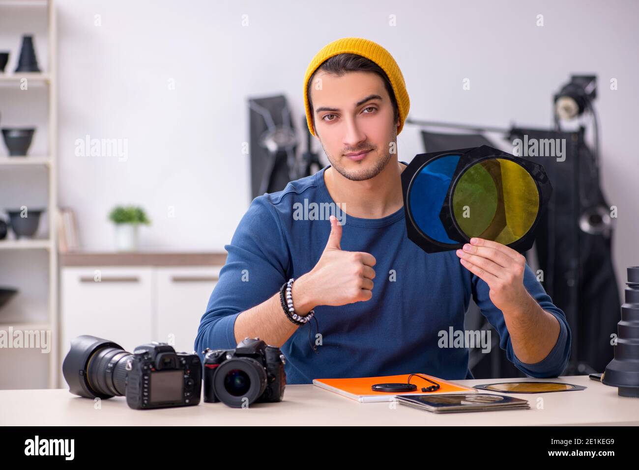 Filming studio discussing hi-res stock photography and images - Alamy