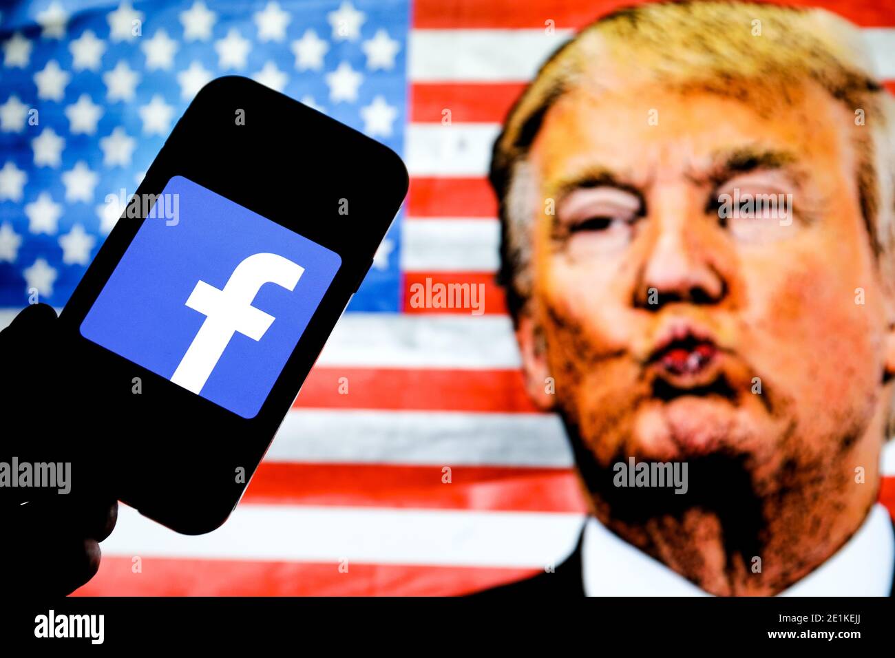 In this photo illustration the Facebook social media app company logo ...