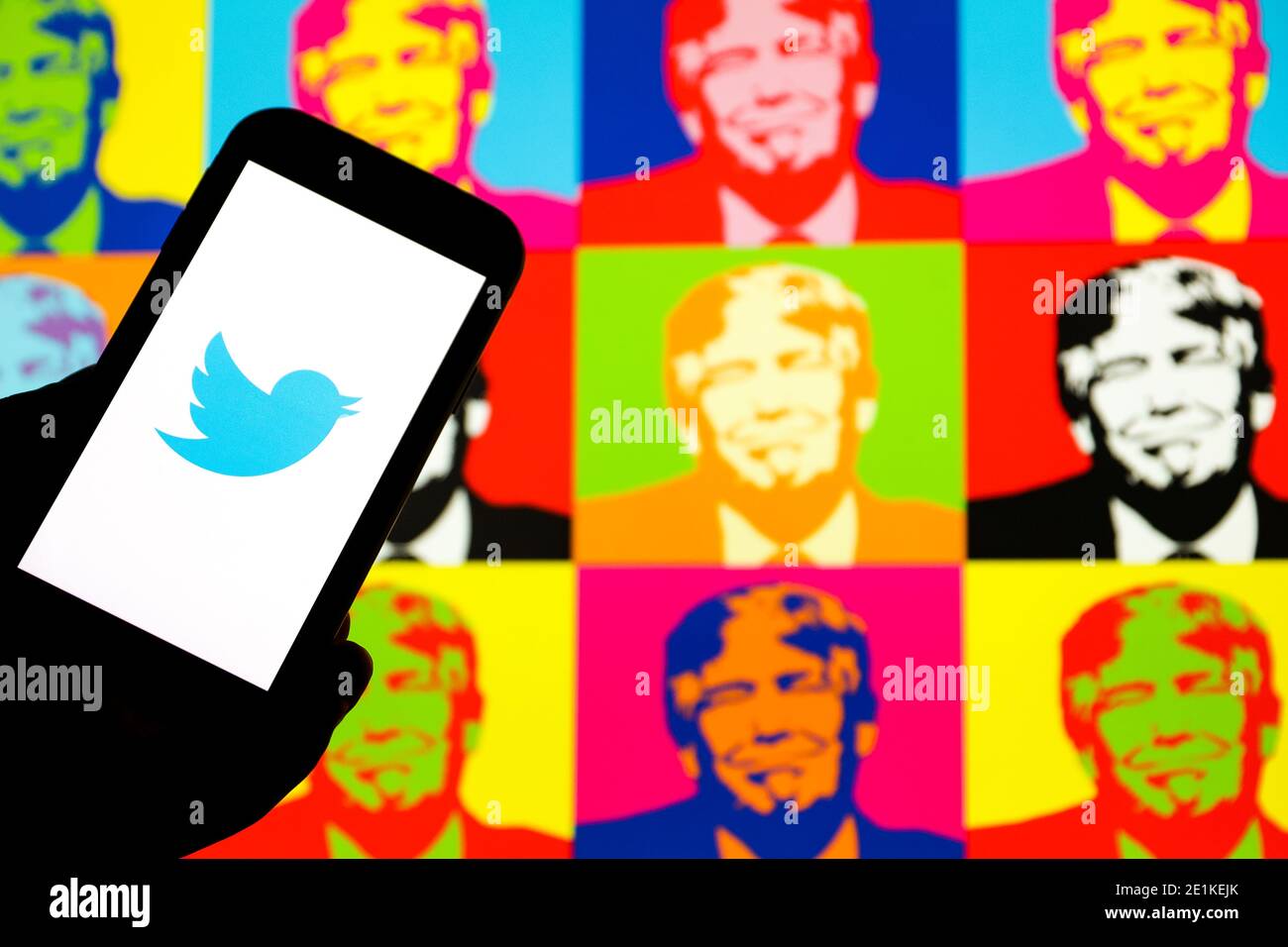 In this photo illustration the Twitter social media app company logo ...