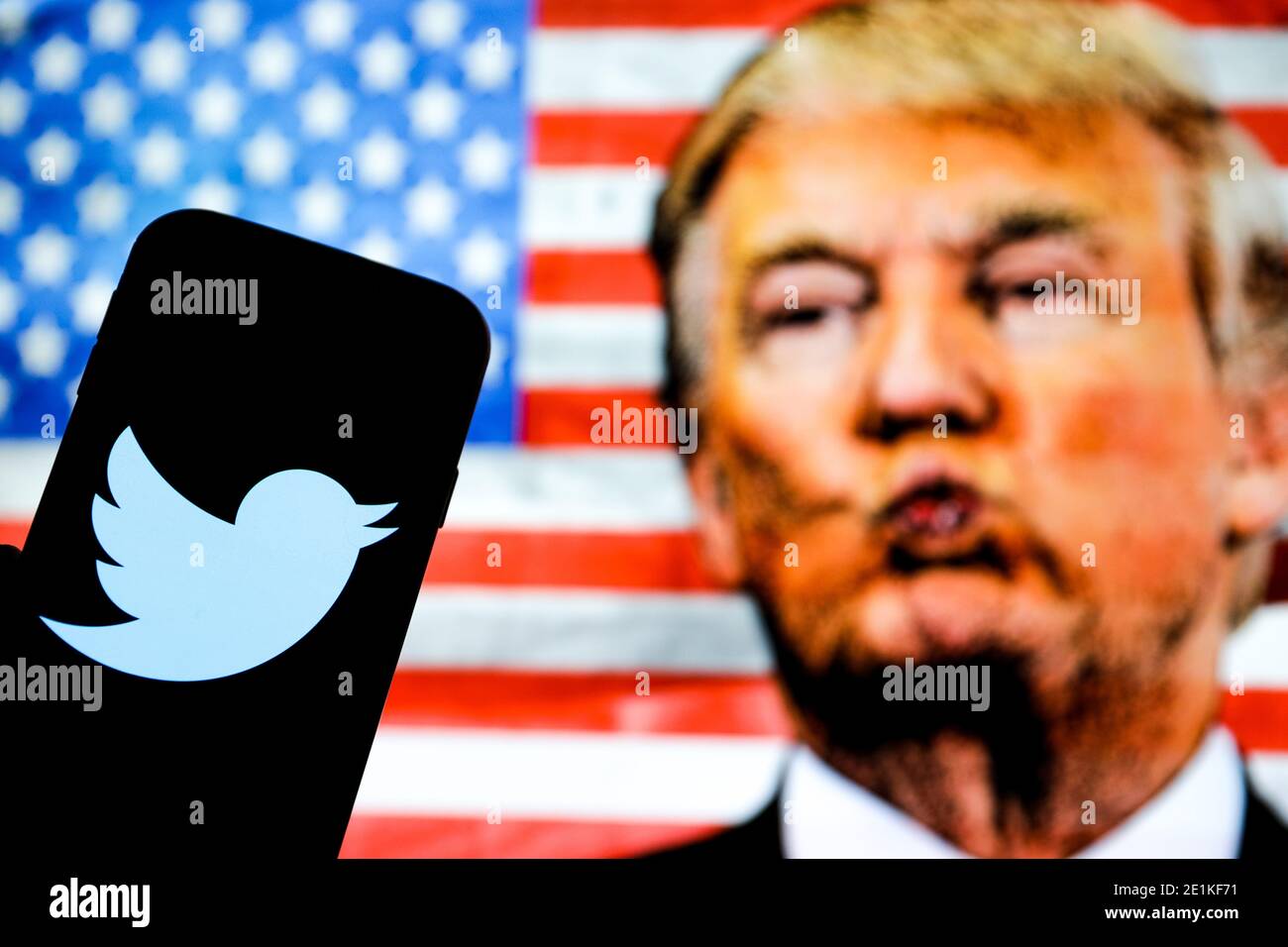 Poland. 7th Jan, 2021. In this photo illustration the Twitter social ...