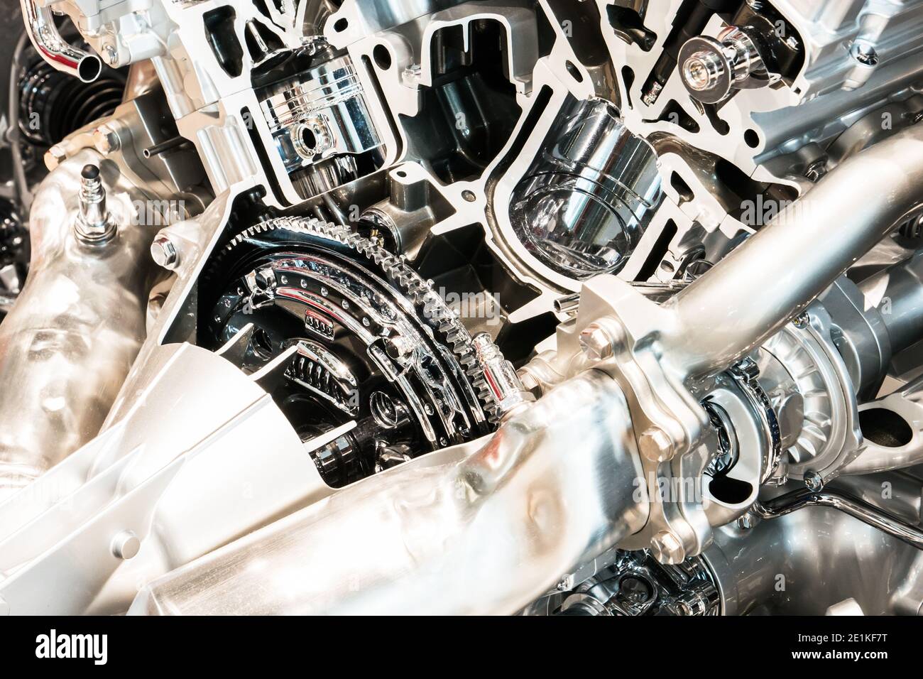 Cutting view of engine and transmission of automobile Stock Photo - Alamy