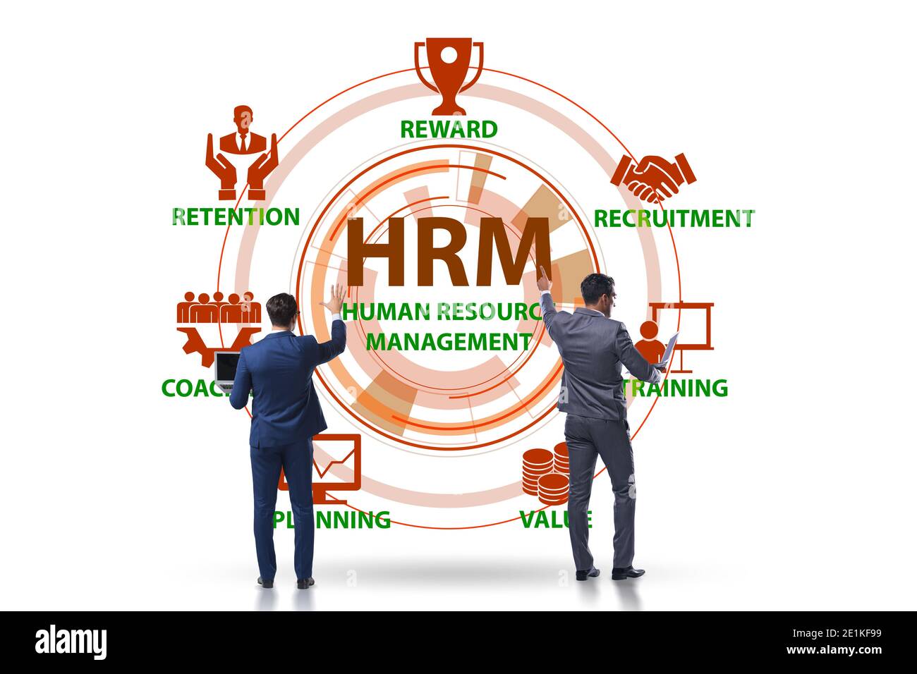 HRM - Human resource management concept with the businessman Stock ...